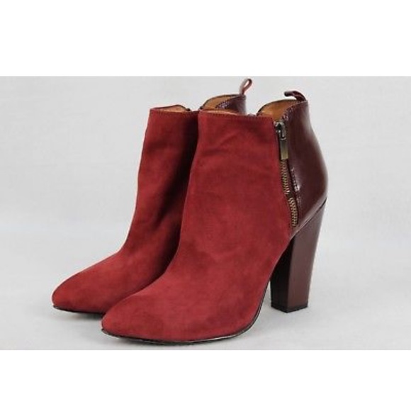 Halogen | Shoes | Halogen Suede Leather Cranberry Ankle Heel Boots ...